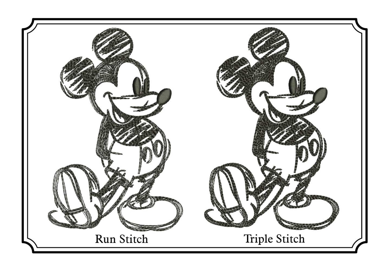Mini Mouse Outline Embroidery Design Run Stitch Machine Embroidery ...