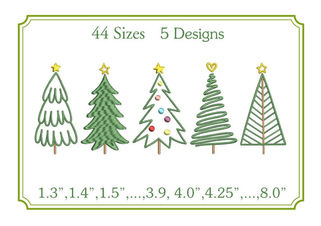 Mini Christmas Tree Embroidery Design Fill Stitch Filled Machine ...