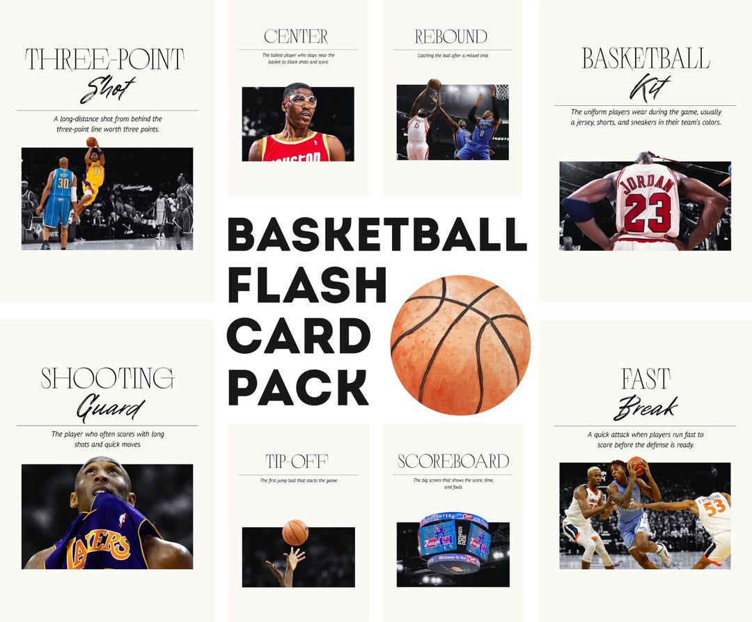 Basketball Flashcards – Preschool Kindergarten Homeschool Learning ...