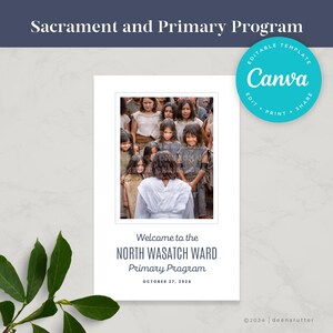 Sacrament and Primary Program | Pack #1 |editable Canva Template | LDS ...