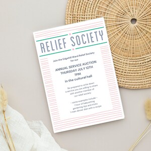 Relief Society Invitations Pack 2 Handouts Announcement Relief Society ...