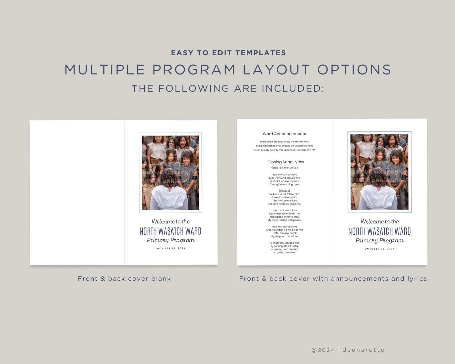 Sacrament and Primary Program | Pack #1 |editable Canva Template | LDS ...