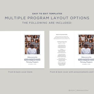 Sacrament and Primary Program | Pack #1 |editable Canva Template | LDS ...