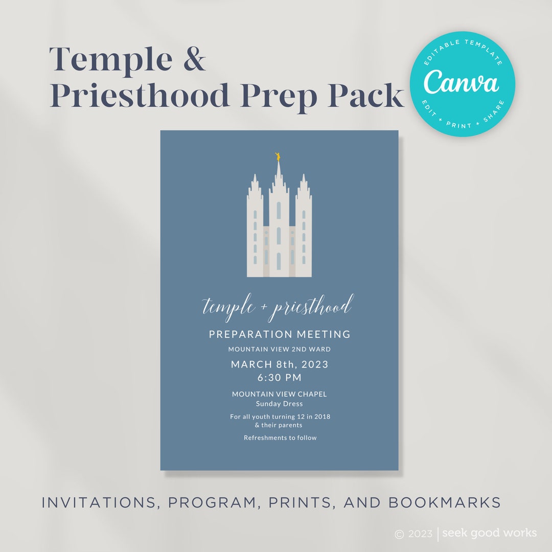 Temple and Priesthood Preparation Invitations, Programs, and Printables ...