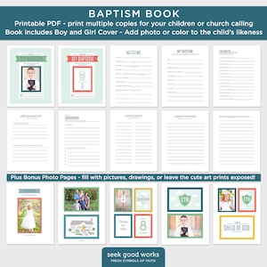 LDS Baptism Keepsake Printable Book - Etsy