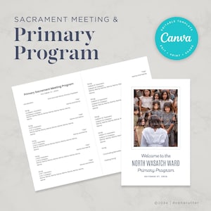Sacrament and Primary Program | Pack #1 |editable Canva Template | LDS Primary 2024 | LDS ...