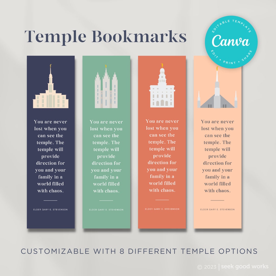 Editable Temple Bookmarks - Etsy