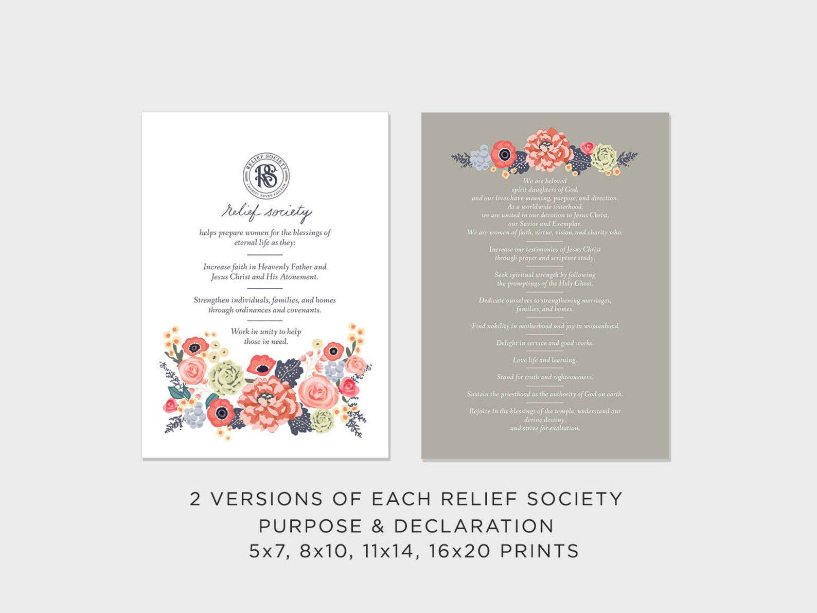 Relief Society Posters and Prints Purpose and Declaration of - Etsy