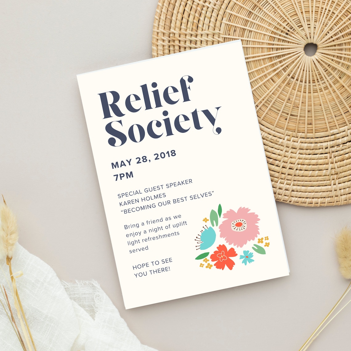 Relief Society Invitations Pack 3 Handouts Announcement Relief Society ...