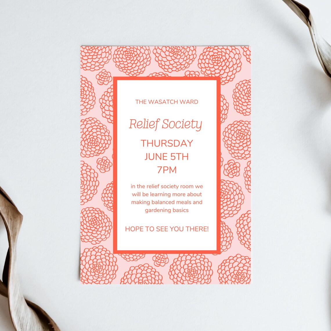 Relief Society Invitations Pack 1 Handouts Announcement - Etsy
