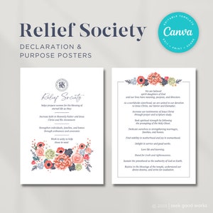 Relief Society Posters and Prints - Purpose and Declaration of Relief ...