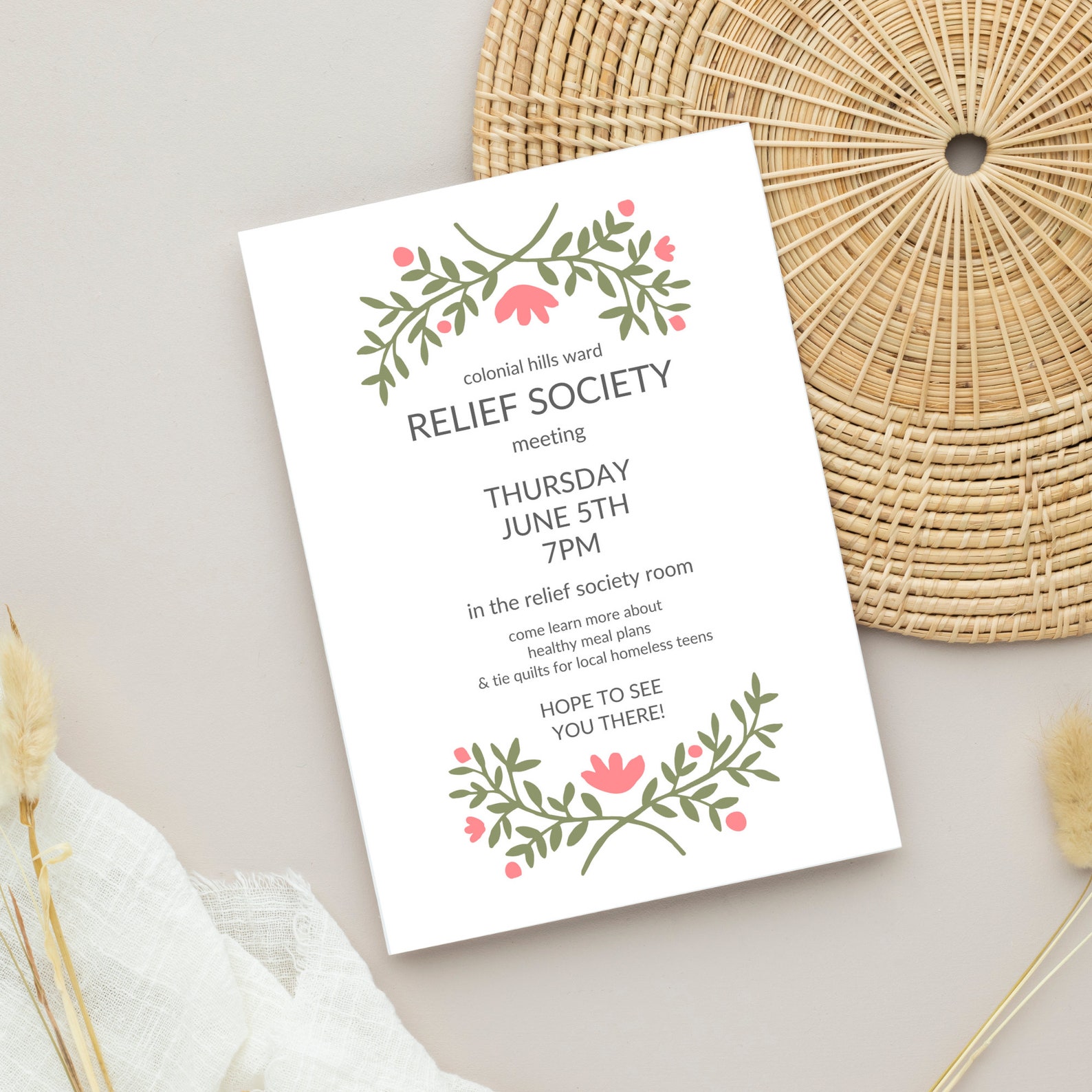 Relief Society Invitations Pack 1 Handouts Announcement - Etsy