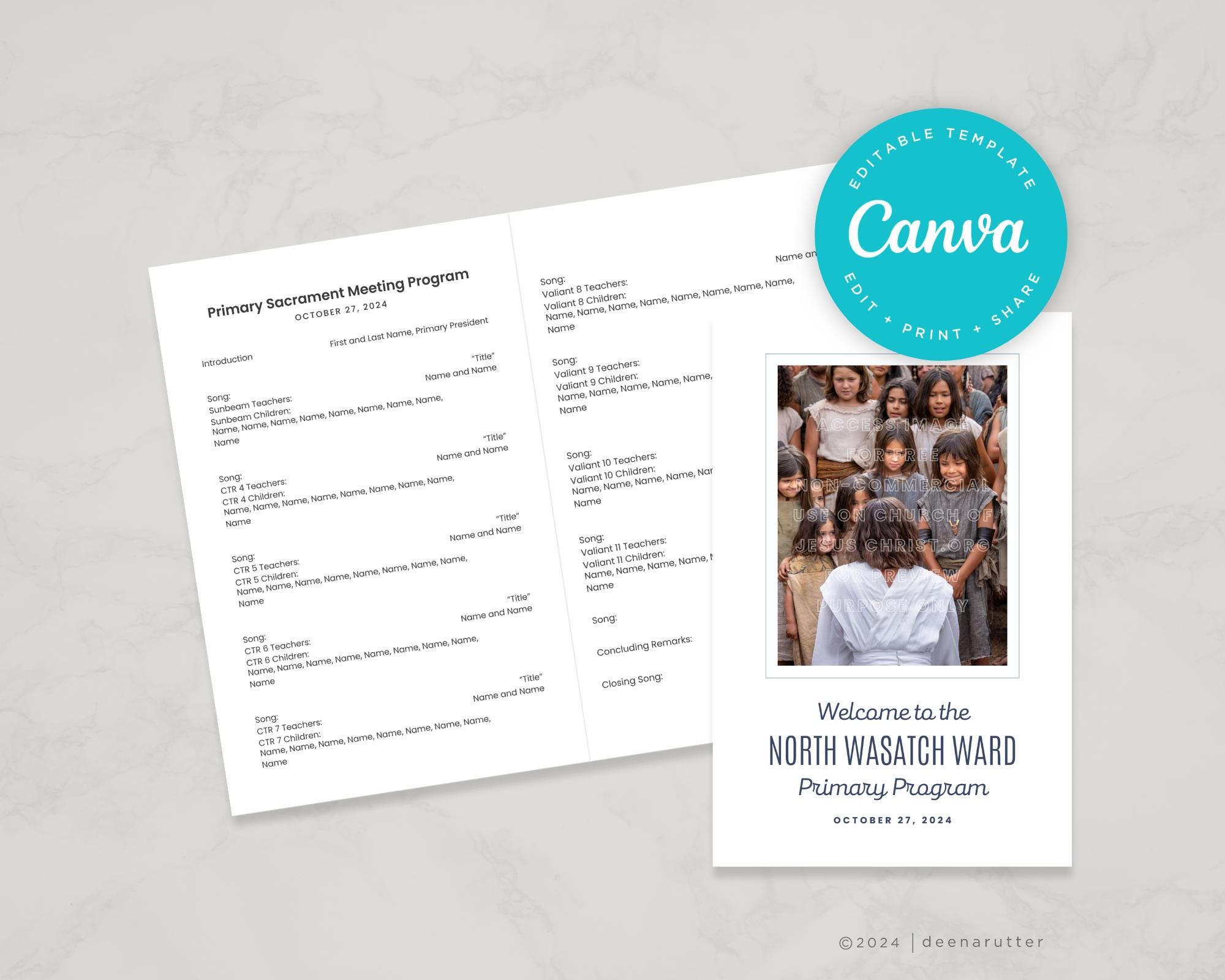 Sacrament and Primary Program | Pack #1 |editable Canva Template | LDS ...