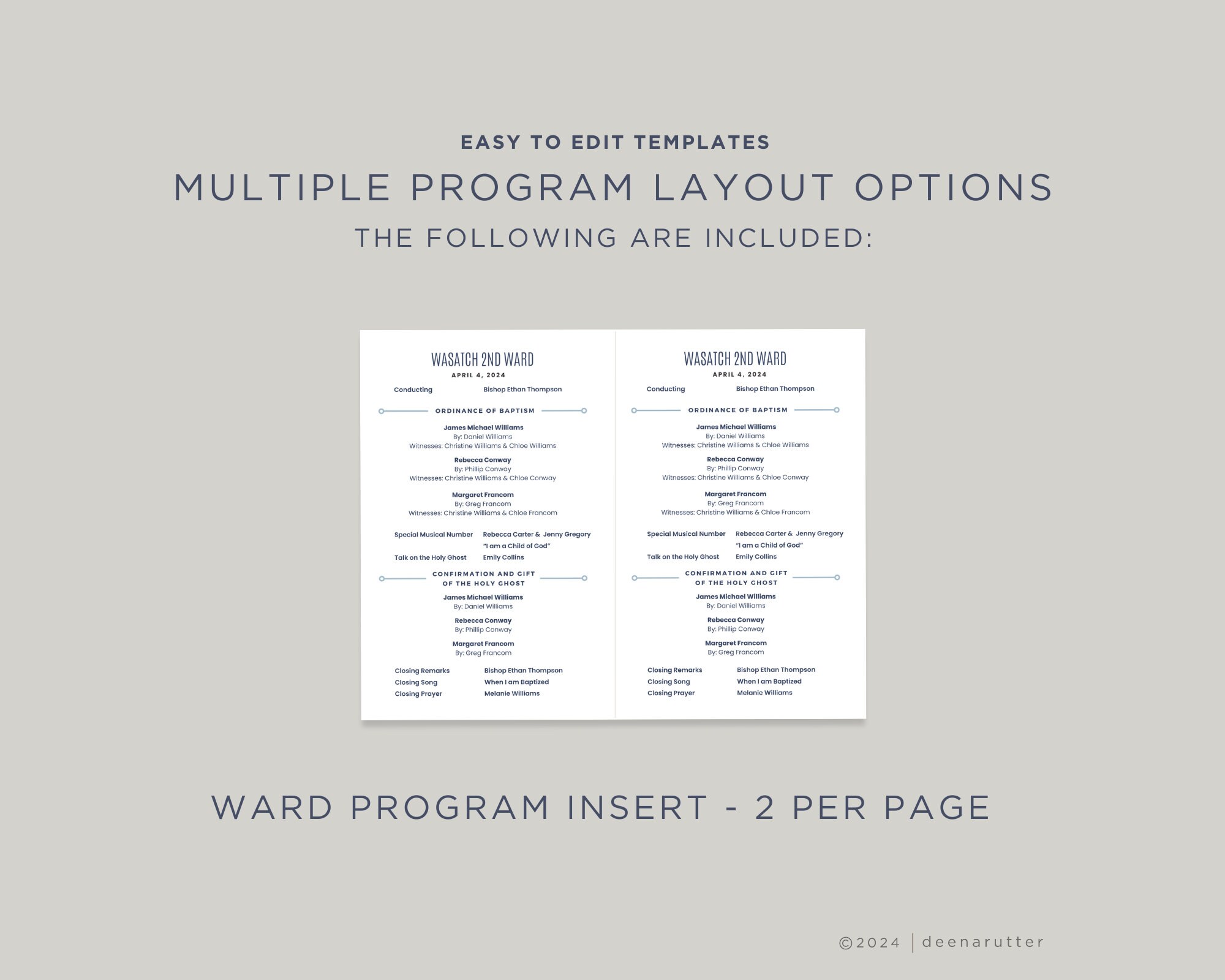 LDS Baptism Program L Stake & Ward L LDS Primary 2024 L Multiple ...