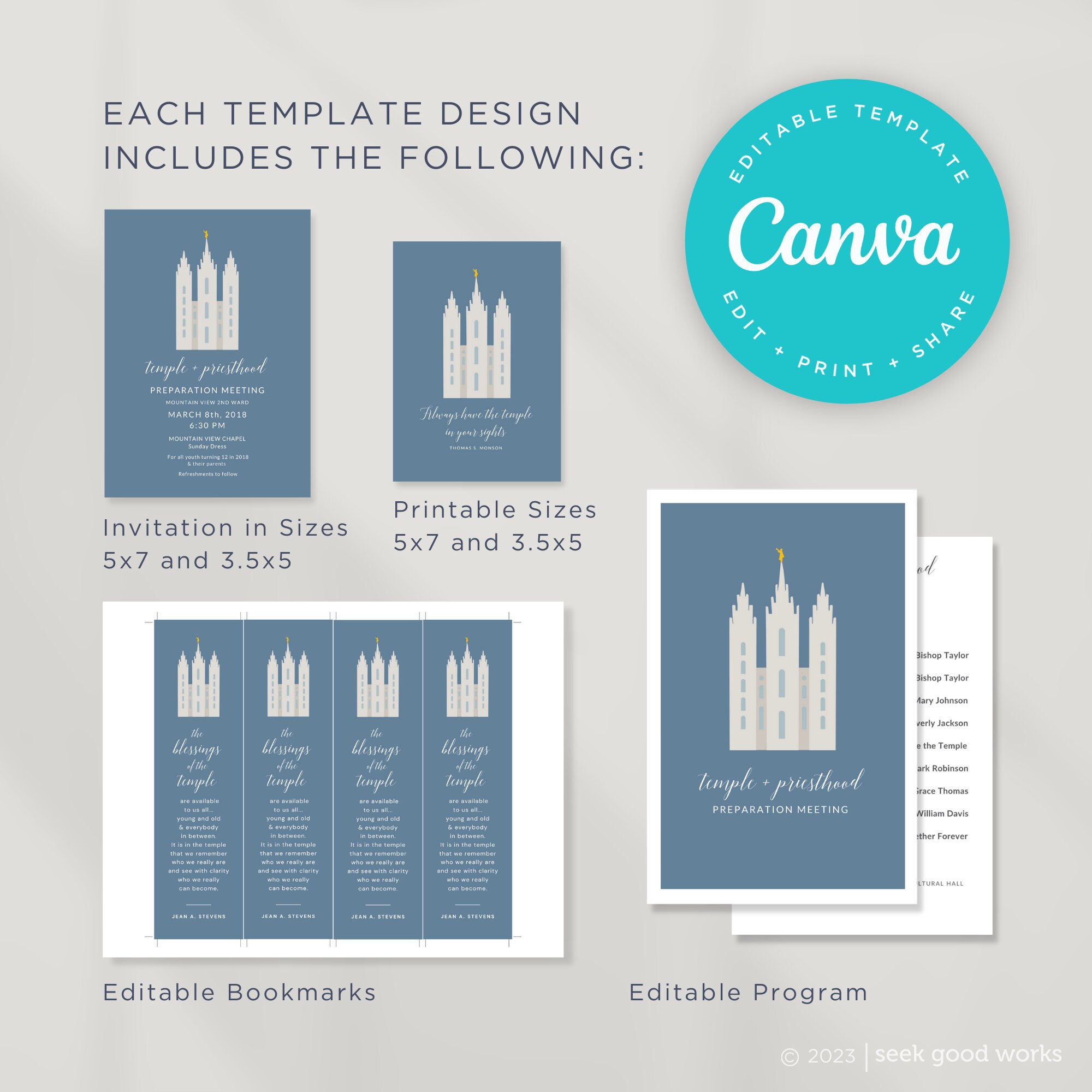 Temple and Priesthood Preparation Invitations, Programs, and Printables ...