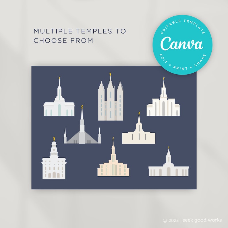Editable Temple Bookmarks - Etsy