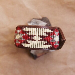 WBC-52 Handmade Beaded Leather Cuff Bracelet - Etsy