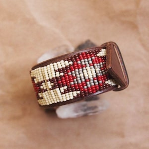 WBC-52 Handmade Beaded Leather Cuff Bracelet - Etsy