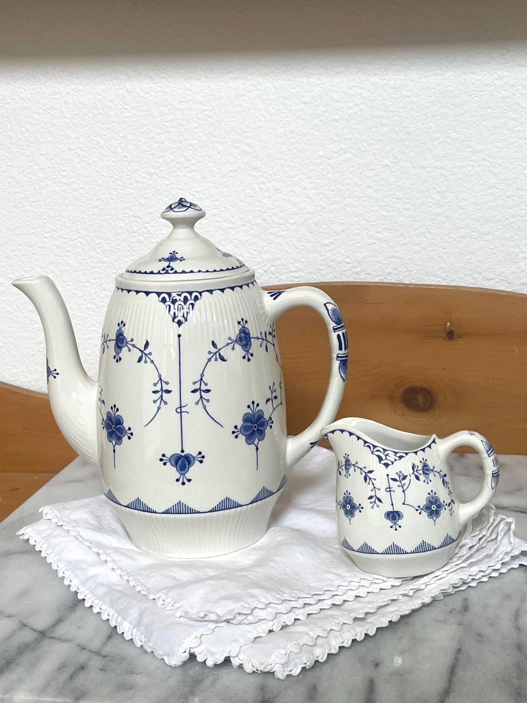 Antique Furnivals Denmark Blue & White Mason’s Denmark Ironstone Coffee ...