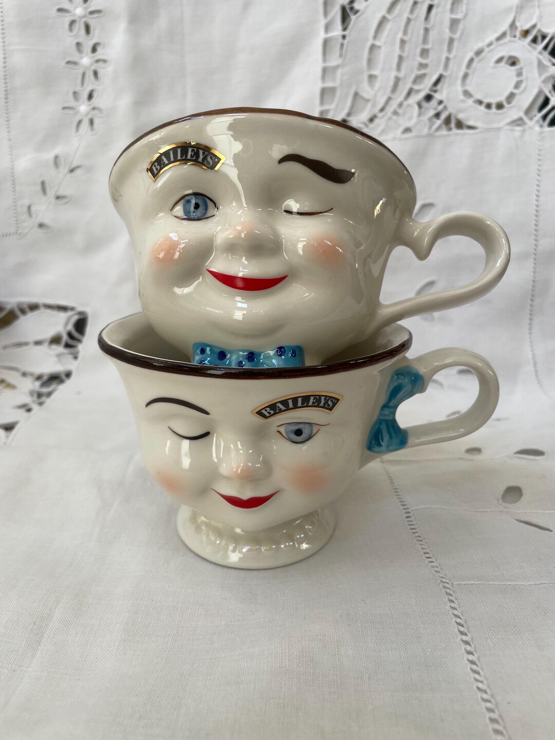 Vintage Decorative Serving Piece - Baileys Tea Cups - His and Hers - Etsy