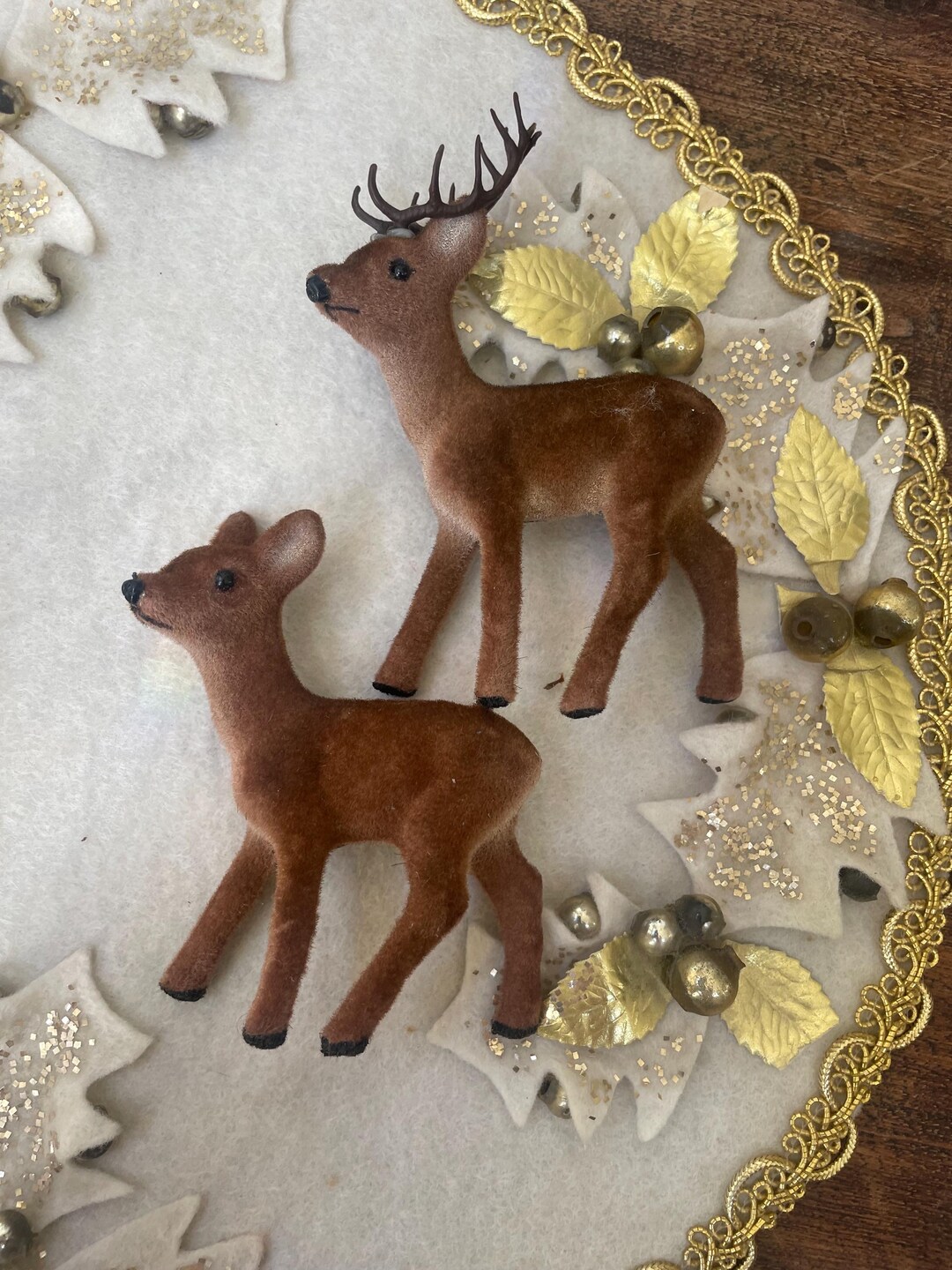Vintage Flocked Antlered Reindeer Germany Deko - Etsy