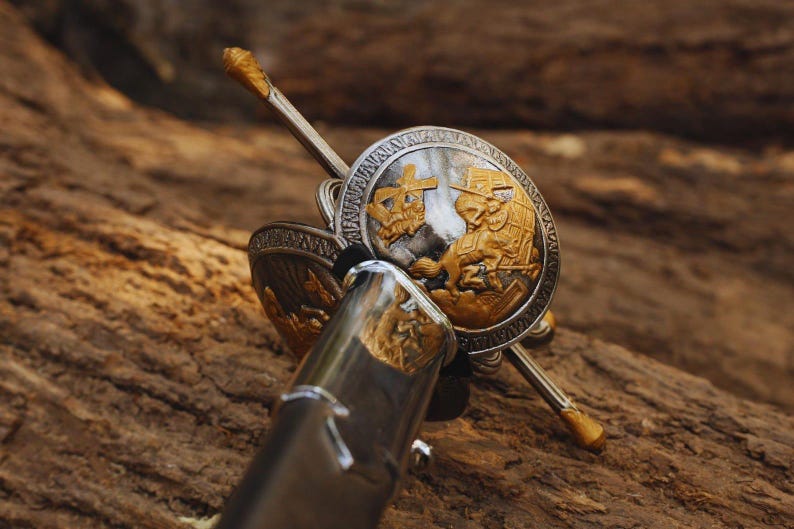Handmade Renaissance Rapier Sword – Spanish Musketeer Quixote Rapier ...