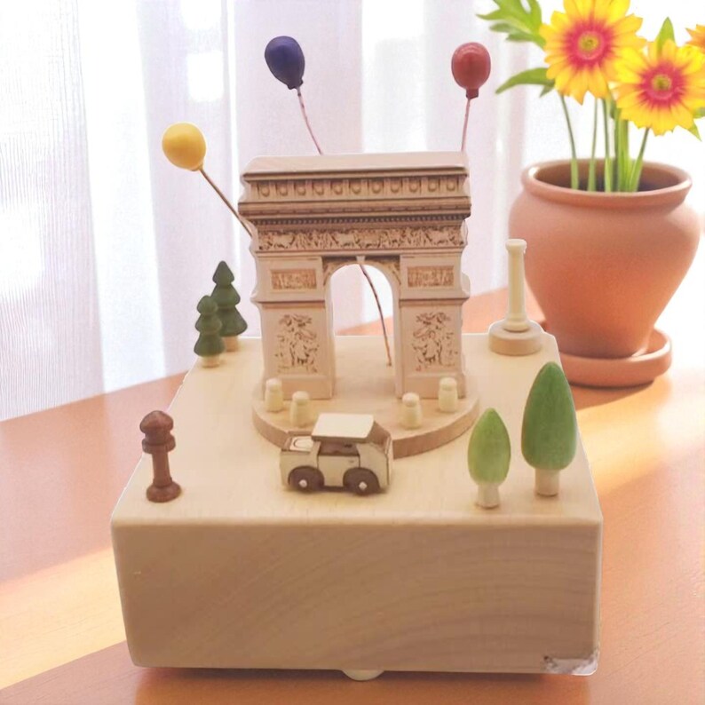 Arc De Triomphe Wooden Music Box - Paris Travel Souvenir - Etsy