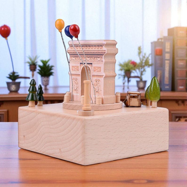 Arc De Triomphe Wooden Music Box - Paris Travel Souvenir - Etsy