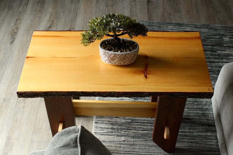 Japanese Style Console Table – Solid Wood Live Edge Entryway Table - Etsy