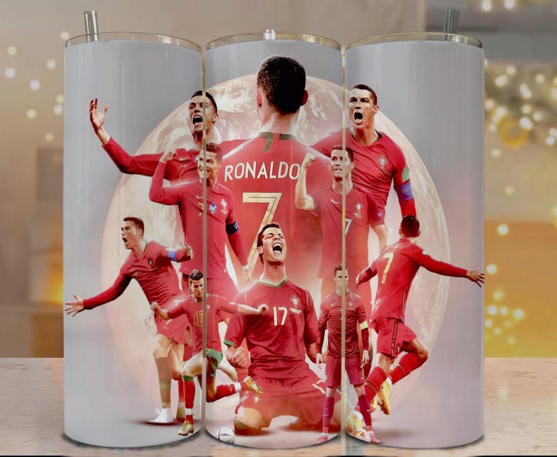 Cristiano Ronaldo Tumbler Wrap PNG | Soccer Champion Design (digital ...