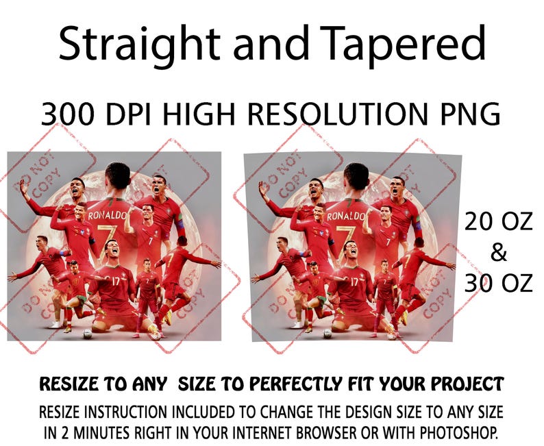 Cristiano Ronaldo Tumbler Wrap PNG | Soccer Champion Design (digital ...