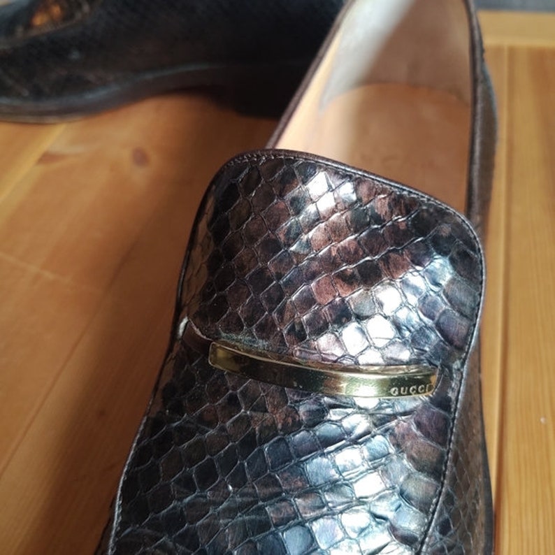 Gucci Runway Vintage Python Skin Loafers Brown Iridescent - Etsy