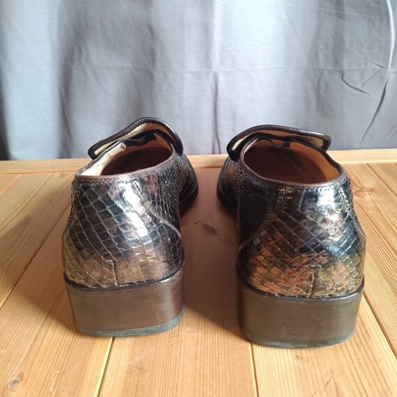 Gucci Runway Vintage Python Skin Loafers Brown irides… - Gem