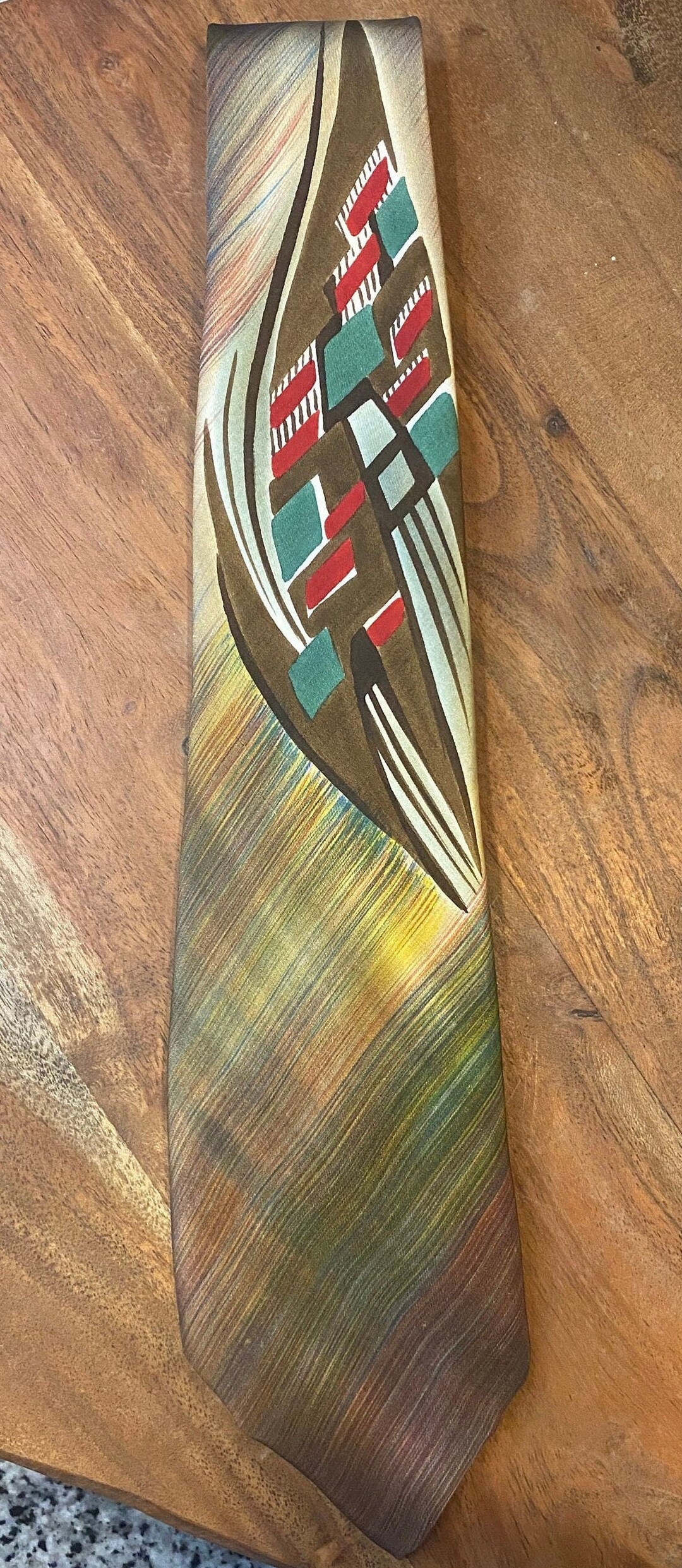 Vintage 1940s Wide Silk Hand Painted Prince Vezy Deluxe Necktie 40s ...