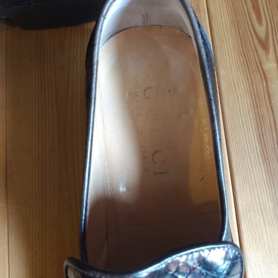 Gucci Runway Vintage Python Skin Loafers Brown irides… - Gem