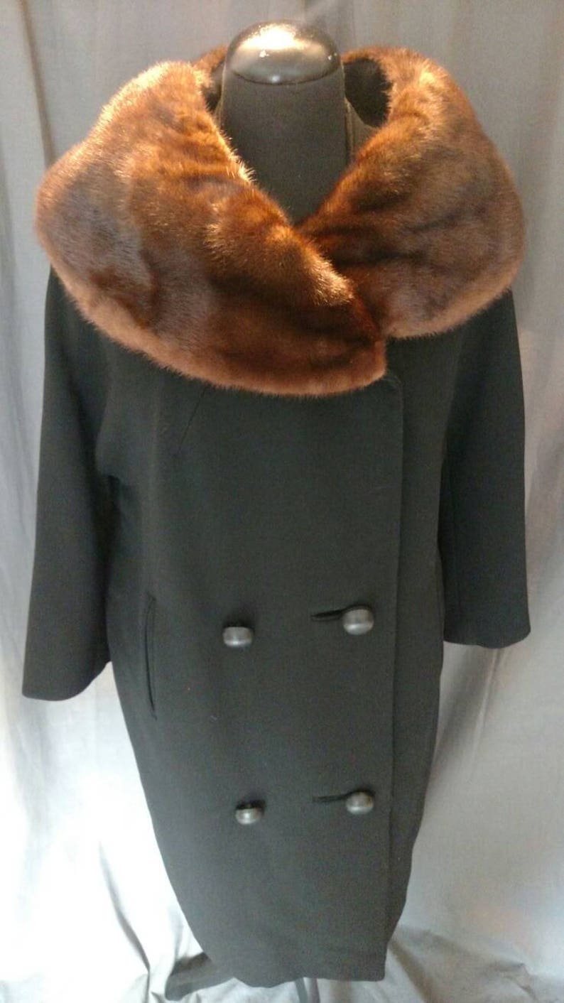 1960s Len Artel Dress Coat - Harris Furs NY Black Wool Cocoon Shape ...