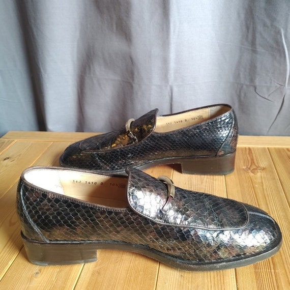Gucci Runway Vintage Python Skin Loafers Brown irides… - Gem