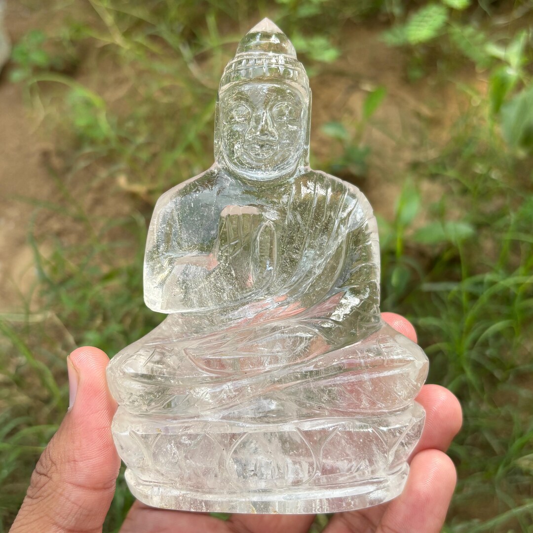 Himalayan Clear Quartz Buddha Statue ~ Crystal Buddha Carving ~ 4.40 ...
