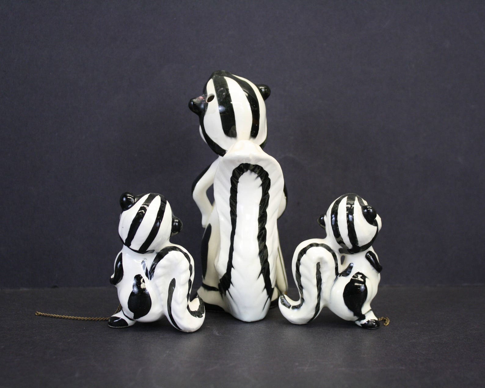 Vintage Cute Anthropomorphic Kitsch Skunk Chain Figurine Set - Etsy