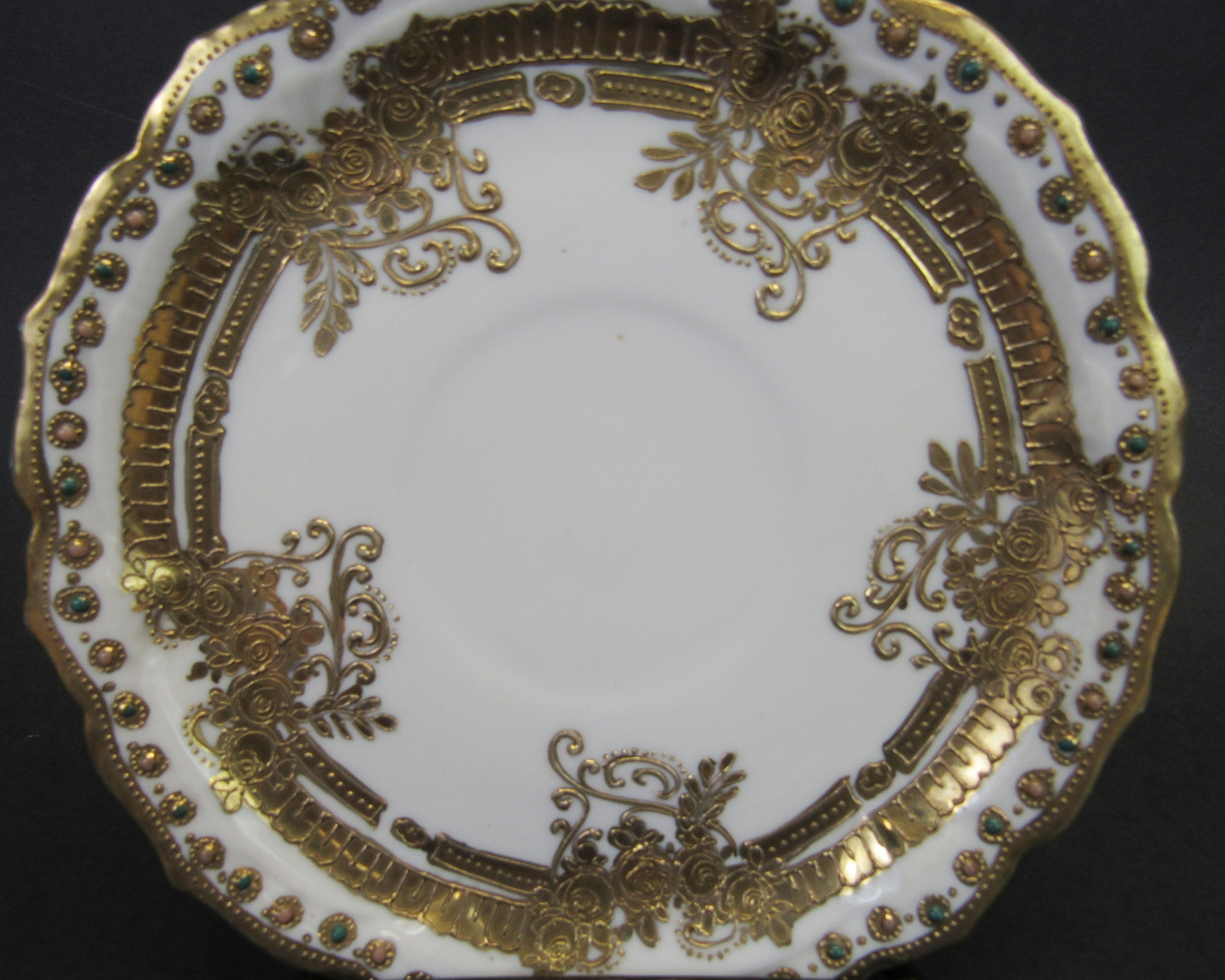 Vintage Ornate Beaded Gold Swirl Victorian Saucer (E10343) - Etsy