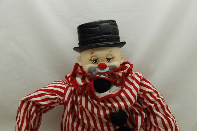 Vintage Circus Clown Doll Rubber Face & Hat With Cloth Body (V8241) - Etsy