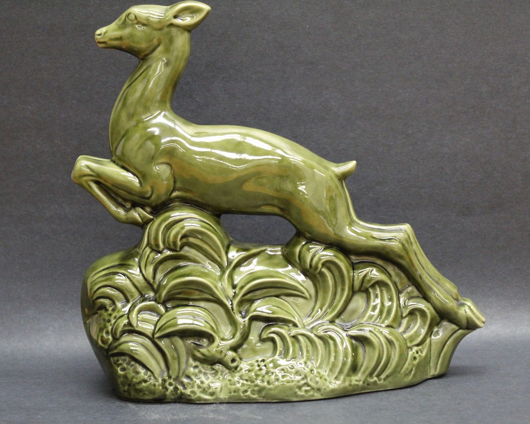 Vintage Leaping Green Deer TV Lamp Base (V199) - Etsy