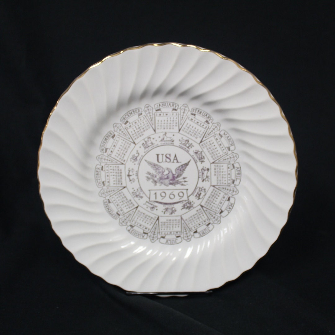 Vintage Calendar Plate 1969 With Swirl Border (V5366) - Etsy