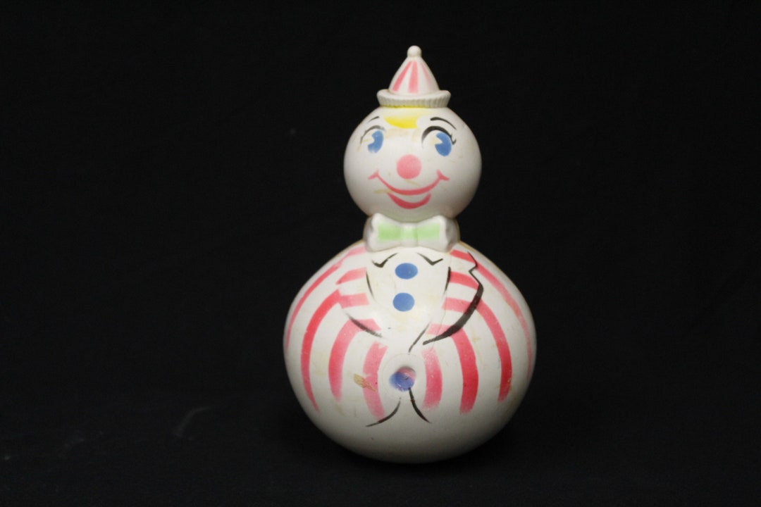Vintage Roly Poly Clown Plastic With Sound (V6902) - Etsy
