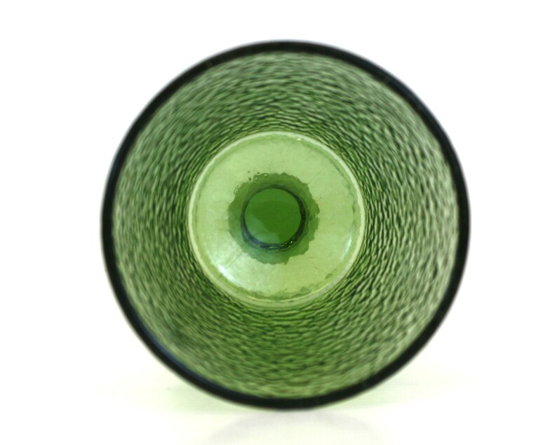 Vintage Mid Mod Green Glass Goblets With Pebbled Texture Set - Etsy