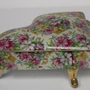 Vintage Chintz Floral Grand Piano Porcelain Trinket Box (E266) - Etsy