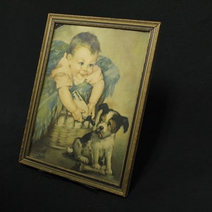 Vintage Laurette Patten 'everybody Likes It' Baby & Dog Framed Print ...