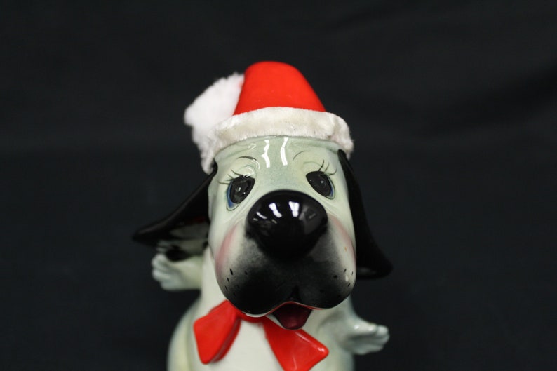 Vintage Norcrest Christmas Dog Penny Bank in Santa Hat & Scarf (V712 ...