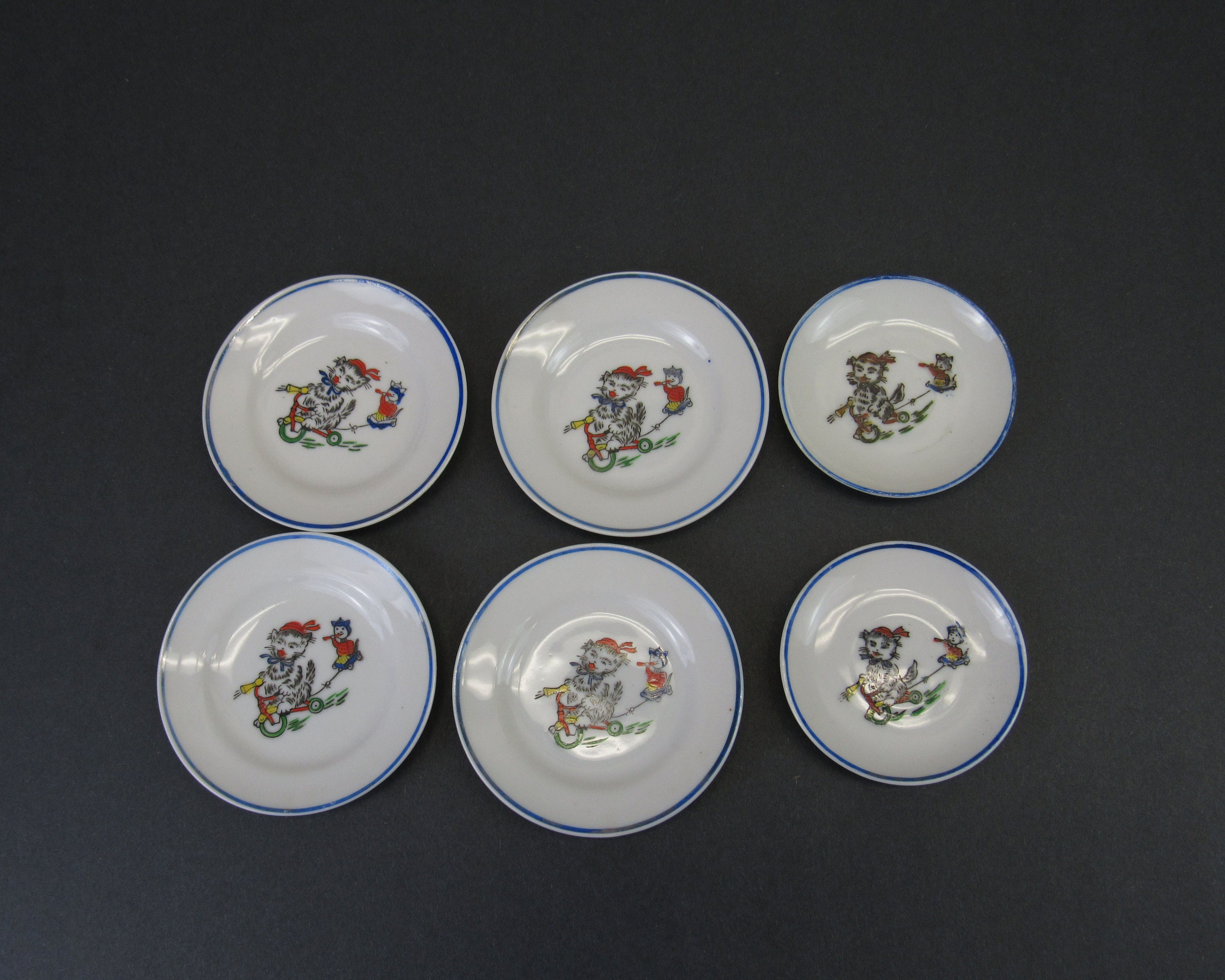 Vintage Kitty Cat Tea Party Miniature Tea Set 15 Pieces | Etsy