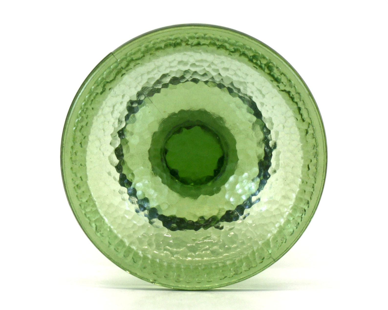 Vintage Mid Mod Green Glass Goblets With Pebbled Texture Set - Etsy